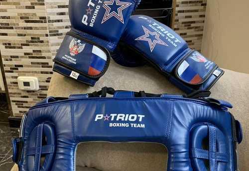 Боксерский шлем и перчатки Patriot