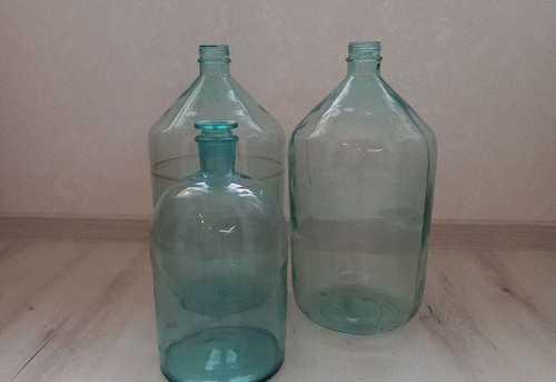 Бутылка стеклянная 20 литров, 10 литров