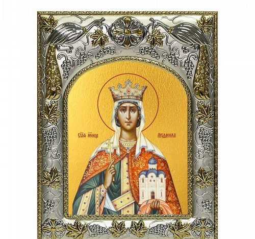 Икона складень Людмила Чешская и Ангел Хранитель 095