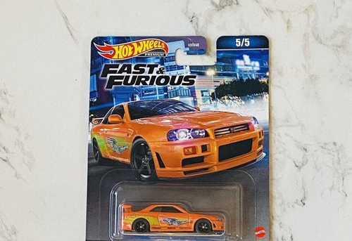 Hot wheels premium Nissan skyline R34 Форсаж