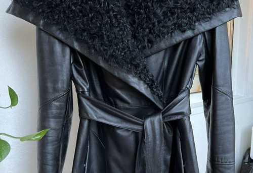 Куртка кожаная женская черная