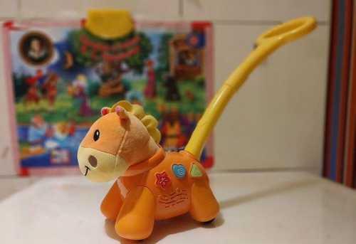Игрушка каталка с ручкой babygo лошадка пони