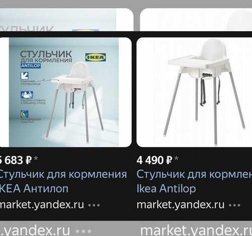 Стул для кормления IKEA antilop