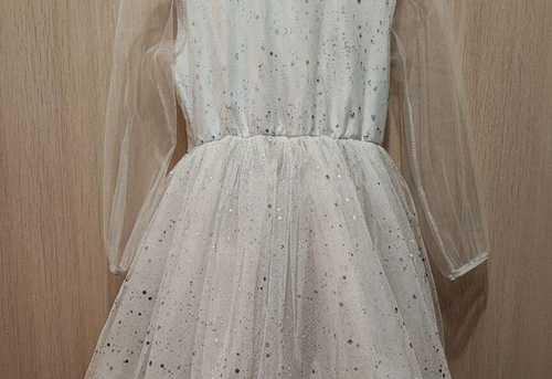 Праздничное платье белое 110 размер