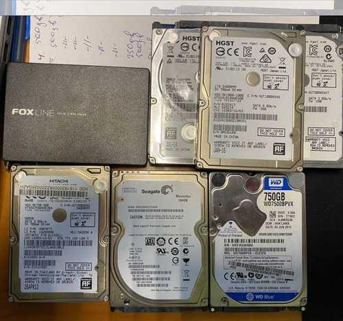 2.5" Жесткие диски, SSD hgst, WD, Seagate, Hitachi