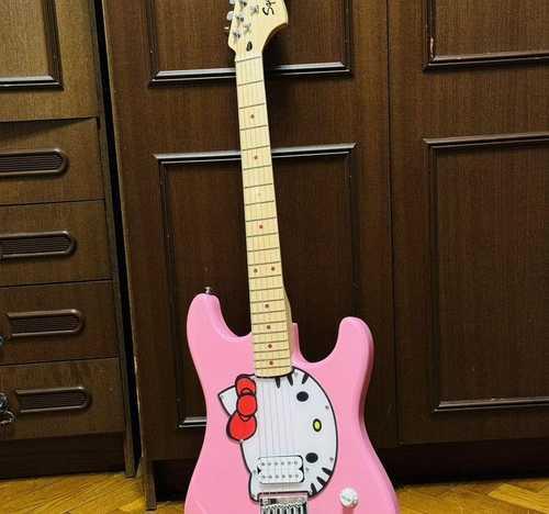 Электрогитара fender squier hello kitty розовая