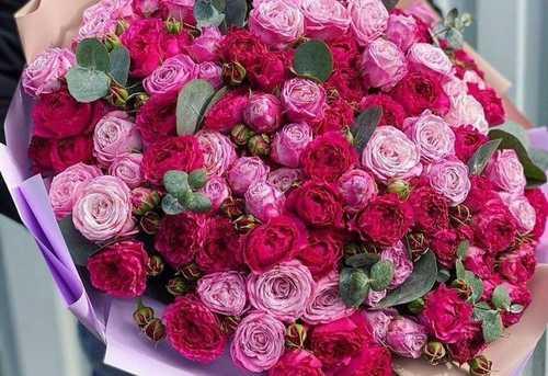 Кустовые пион.розы букет,цветы букеты,доставка