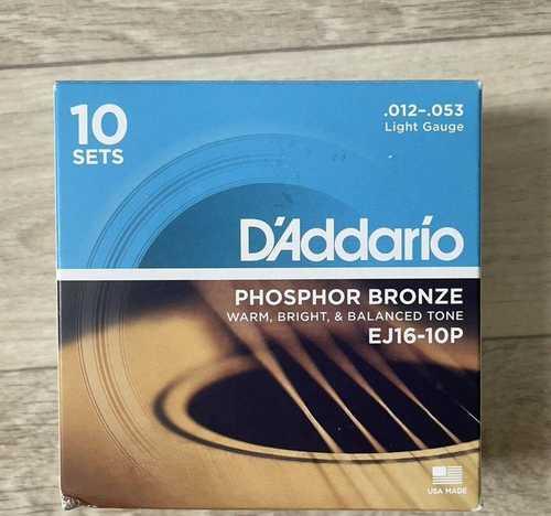 Струны D'addario EJ16 Phosphor Bronze