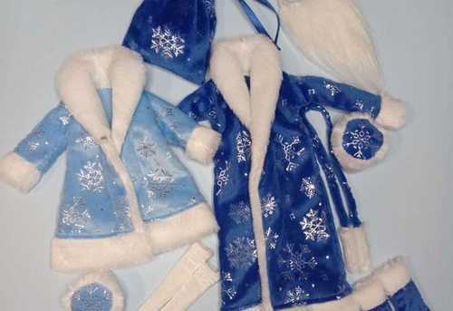 Одежда Дед Мороз для Кена и Снегурочка для Барби