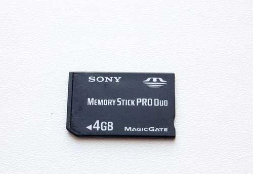 Карта памяти Sony Memory Stick Pro DUO 4 GB