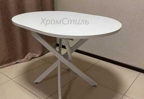 Кухонный раздвижной стол "Ежик" пластик белый 80+3