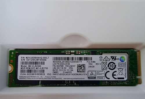 SSD M.2 накопитель Samsung 256 GB MZ-VLB2560