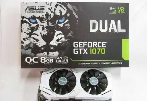 Asus GeForce GTX 1070 dual OC 8GB/ на пломбах