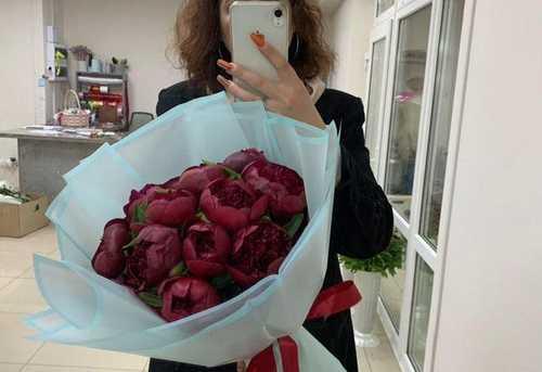 Пионы цветы букеты розы доставка Ставрополь