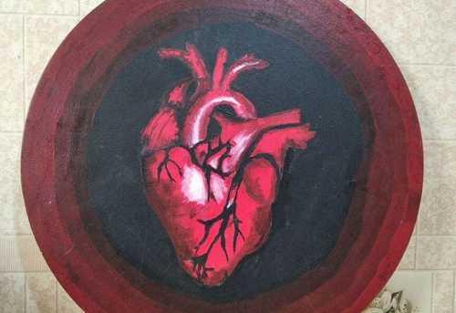 Картина акрилом + техника Кракелюр "сердце"
