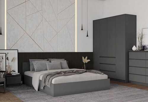 Кровать Лайф двуспальная 1.6 х 2.0 Серый графит