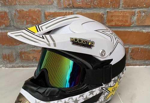 Шлем для мотокросса (новый) Rockstar белый