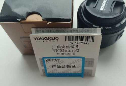 Объектив yongnuo 35mm f2
