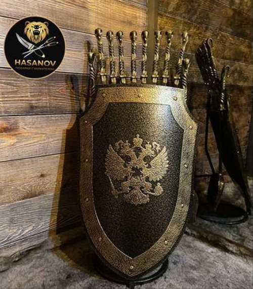 Подарочный набор(Щит "Россия" 10 шампуров