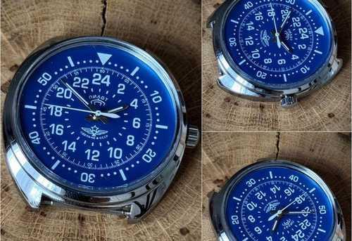Пилот Ракета в синем цвете - наручные часы СССР