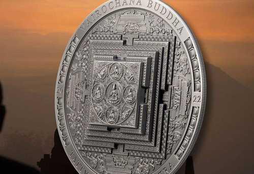 Монета "Мандала Будды Вайрочаны" 3 Oz Монголия