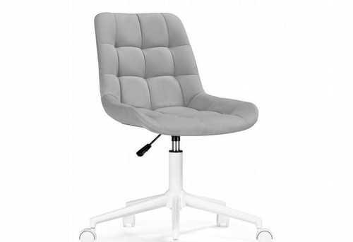Офисное кресло Честер светло-серый / белые ножки