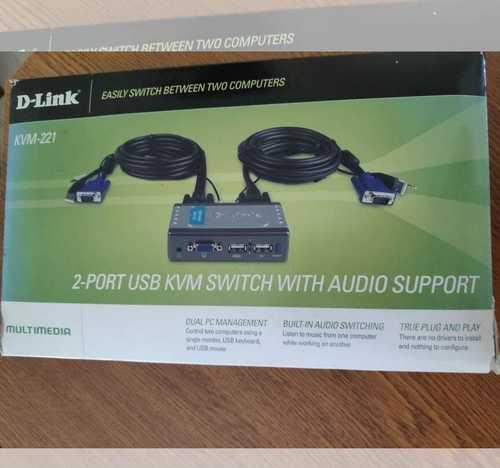 D-Link KVM-221 2-портовый KVM-переключатель