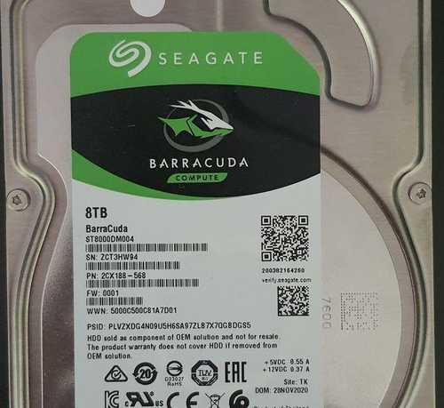 Seagate Barracuda ST8000DM004 3.5" 8Tb 5400 rpm