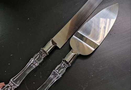 Нож и лопатка для торта свадебный набор