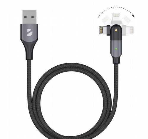 Кабель Deppa USB - Lightning, поворотный, 180, USB