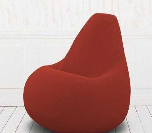 Кресло-груша Кент 10 красный иск. кожа