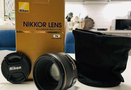 Объектив Nikon 58mm f1.4 G AF-S