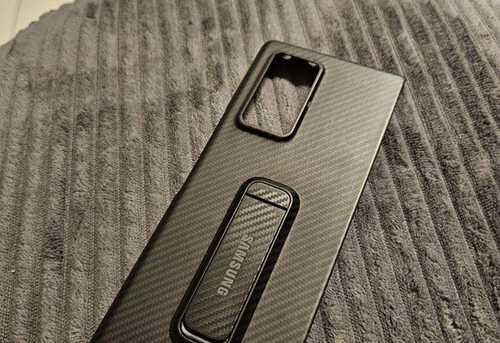 Чехол оригинальный Samsung Z Fold 2 карбон