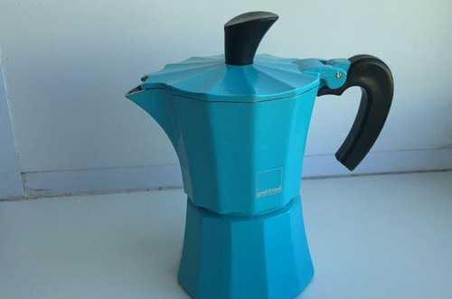 Голубая гейзерная кофеварка 120 мл gnali&zani