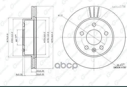 Диск тормозной G-brake GR-02583 A6384210112,A6