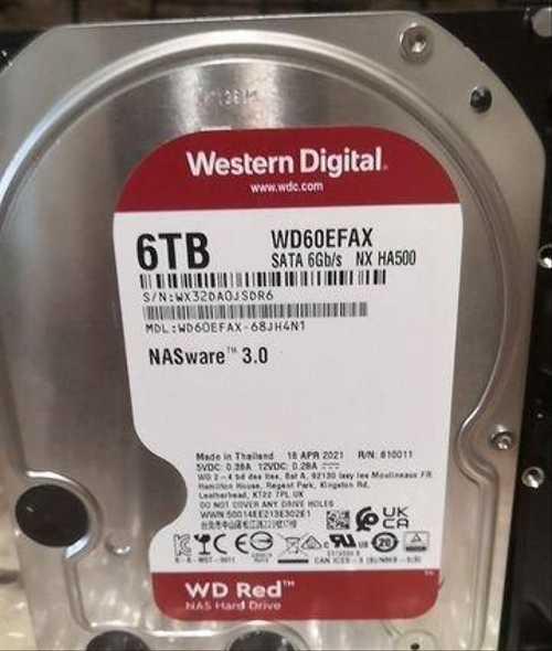 Жесткий диск Western Digital WD 6Tb Red WD60efax