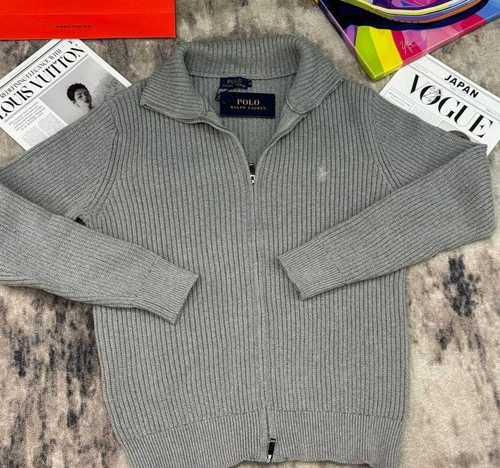 Кардиган Polo Ralph вязанный серый