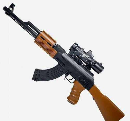 Орбиз автомат BT AK-47 / глушитель, прицел / черный / 6  / orbeez