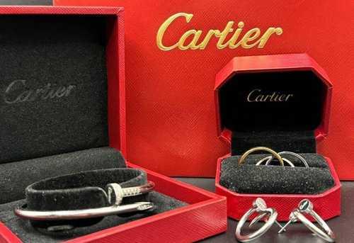Комплект Cartier 3 в 1 серебро(премиум)