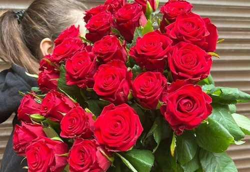 Букет красных роз вип 60 см