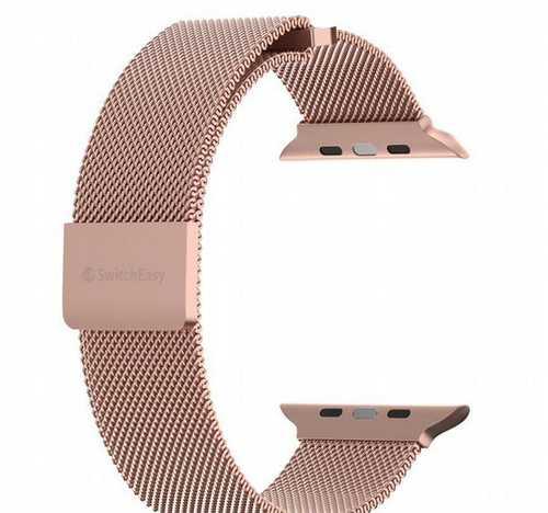 Ремешок SwitchEasy для Apple Watch 42/44/45 мм, Mesh Stainless Steel Watch Loop, розовое золото