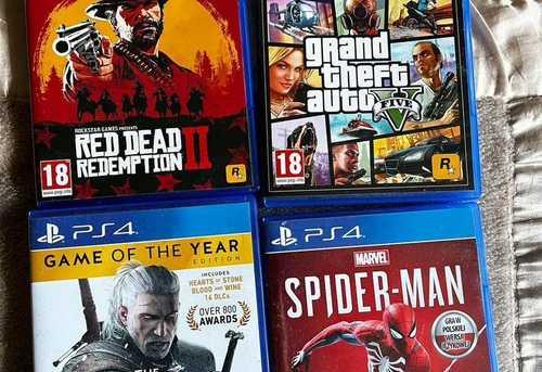 Игры ps4. Ведьмак 3. GTA 5. RDR 2