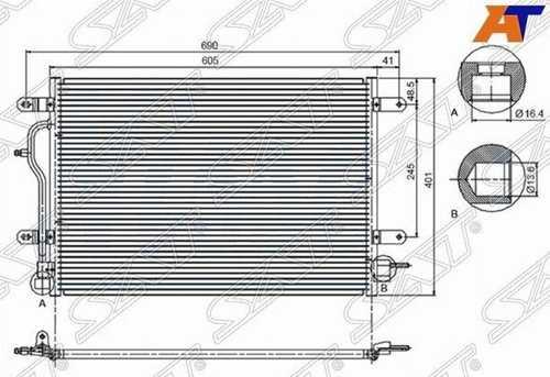 Радиатор кондиционера Audi A4 00-09 / A6 97-05