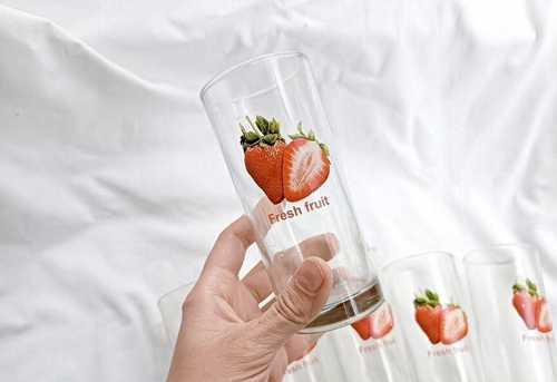 Набор стаканов с ягодами, стеклянные, 6 шт