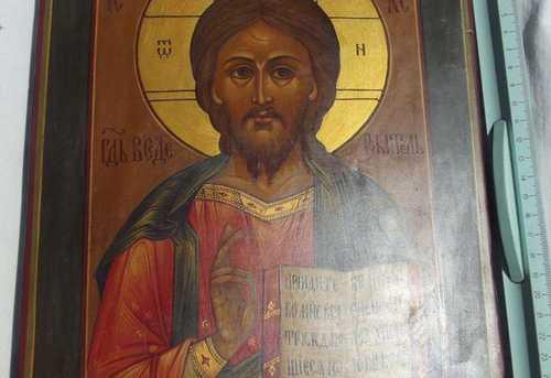 Икона Иисус Христос (Спаситель) XIX век. Темпера