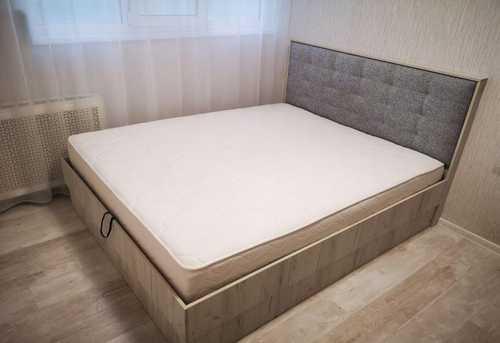 Кровать Бланка, 160x200 см, дуб белый крафт/серый