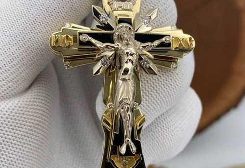 Золотой Крест Лучи С Бриллиантами