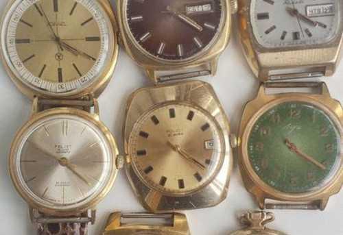Нечасто встречающиеся позолоченные советские часы