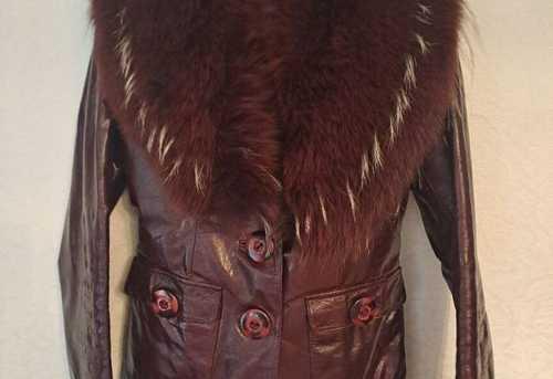 Куртка кожаная женская 44 натуральная