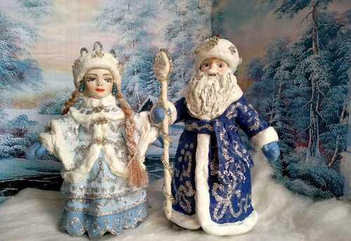 Ватная игрушка дед Мороз и Снегурочка